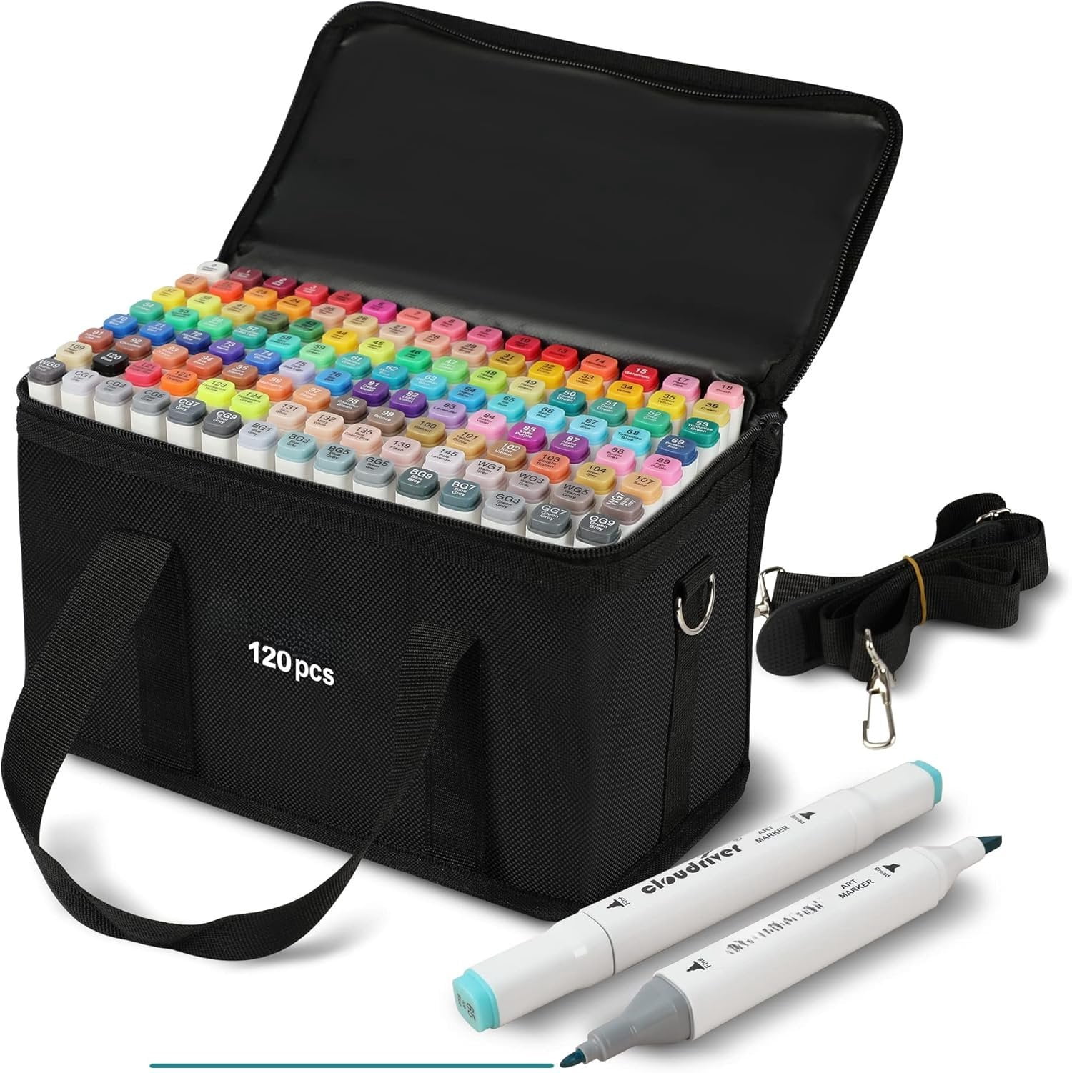 120 Colors Markers, Dual Tip Permanent Art Marker For , Based Markers ...