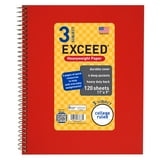 120 Count 3 Subject Red Exceed Notebook, 11" x 9", College Ruled ...