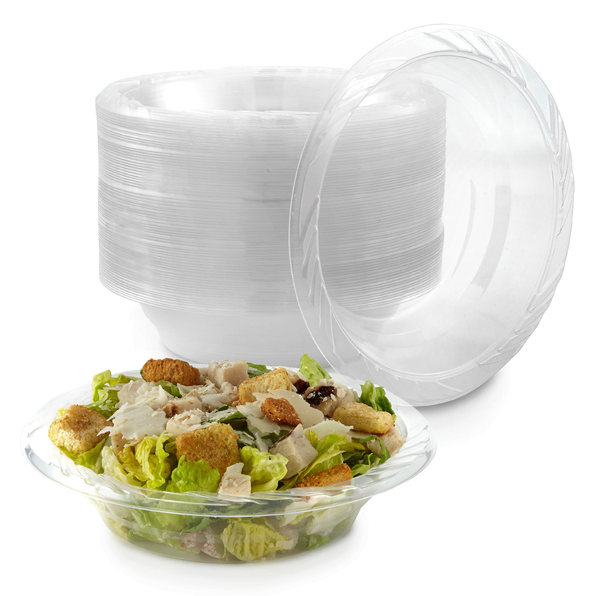 (120-Count) Elegant 18 oz Clear Plastic Bowls for Parties, Large ...
