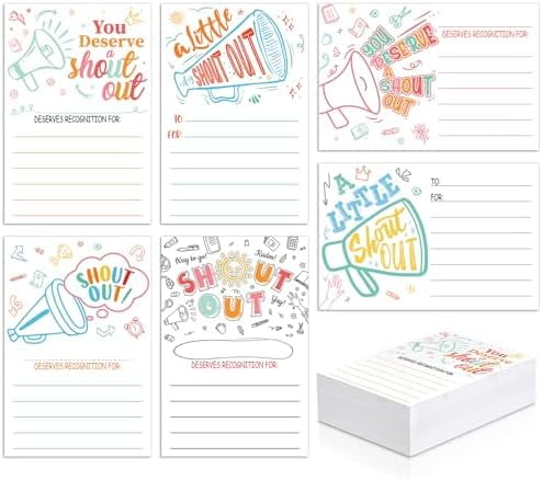120 Count Fun Shout Out Card Double-Sided Print Encouragement Postcard ...
