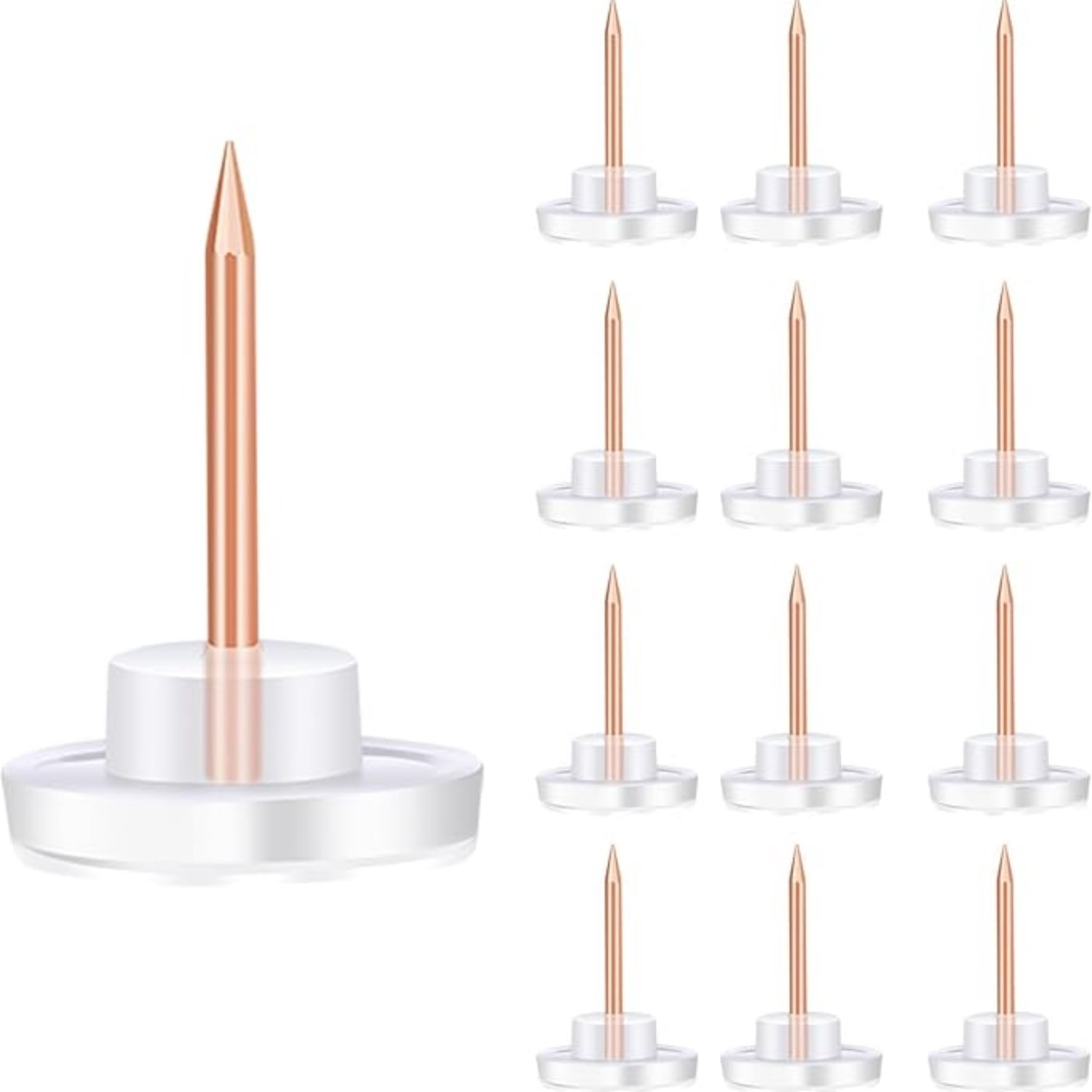 120 Count Push Pins, Clear Thumb Tacks Golden Steel Point and Plastic ...