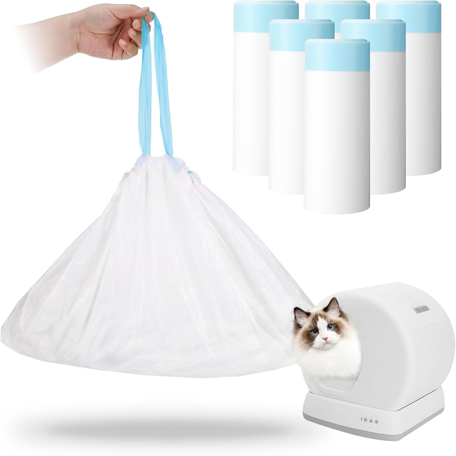 120 Count Self-Cleaning Litter Box Liners Bag Compatible with Meowant ...