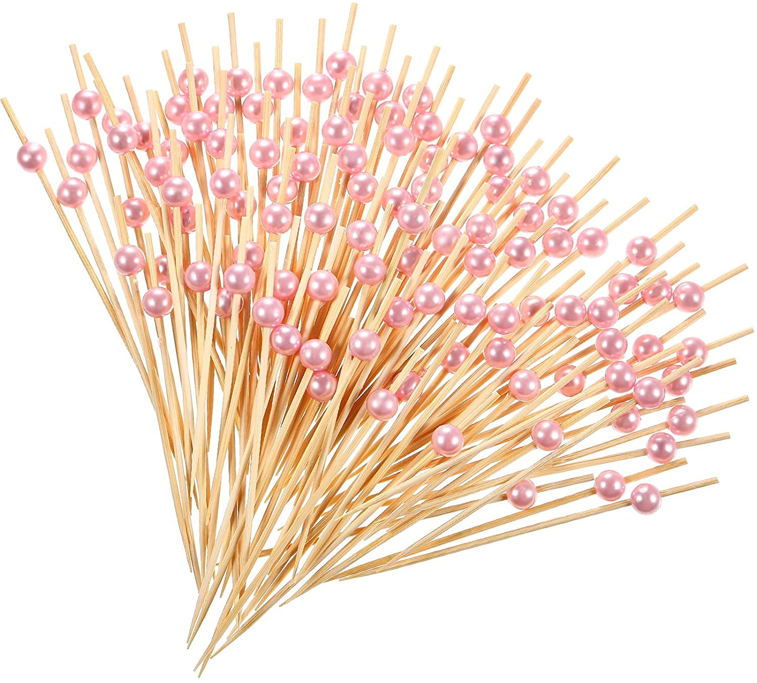 120 Counts Fancy Toothpicks for Appetizers, Rose Gold Decorative Wooden ...