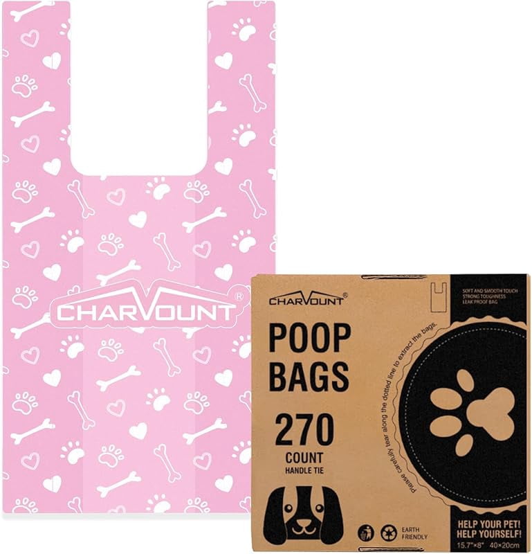 120 Counts Unscented Dog Poop Bags Rolls with Handles, 16"x8"Extra ...