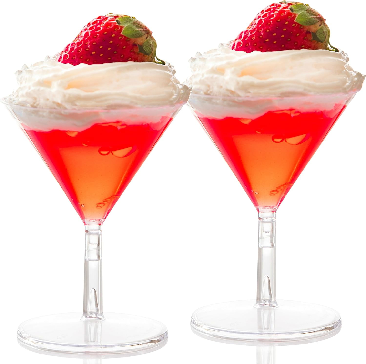120 Disposable Mini Martini Glasses - Clear Plastic Dessert Cups ...