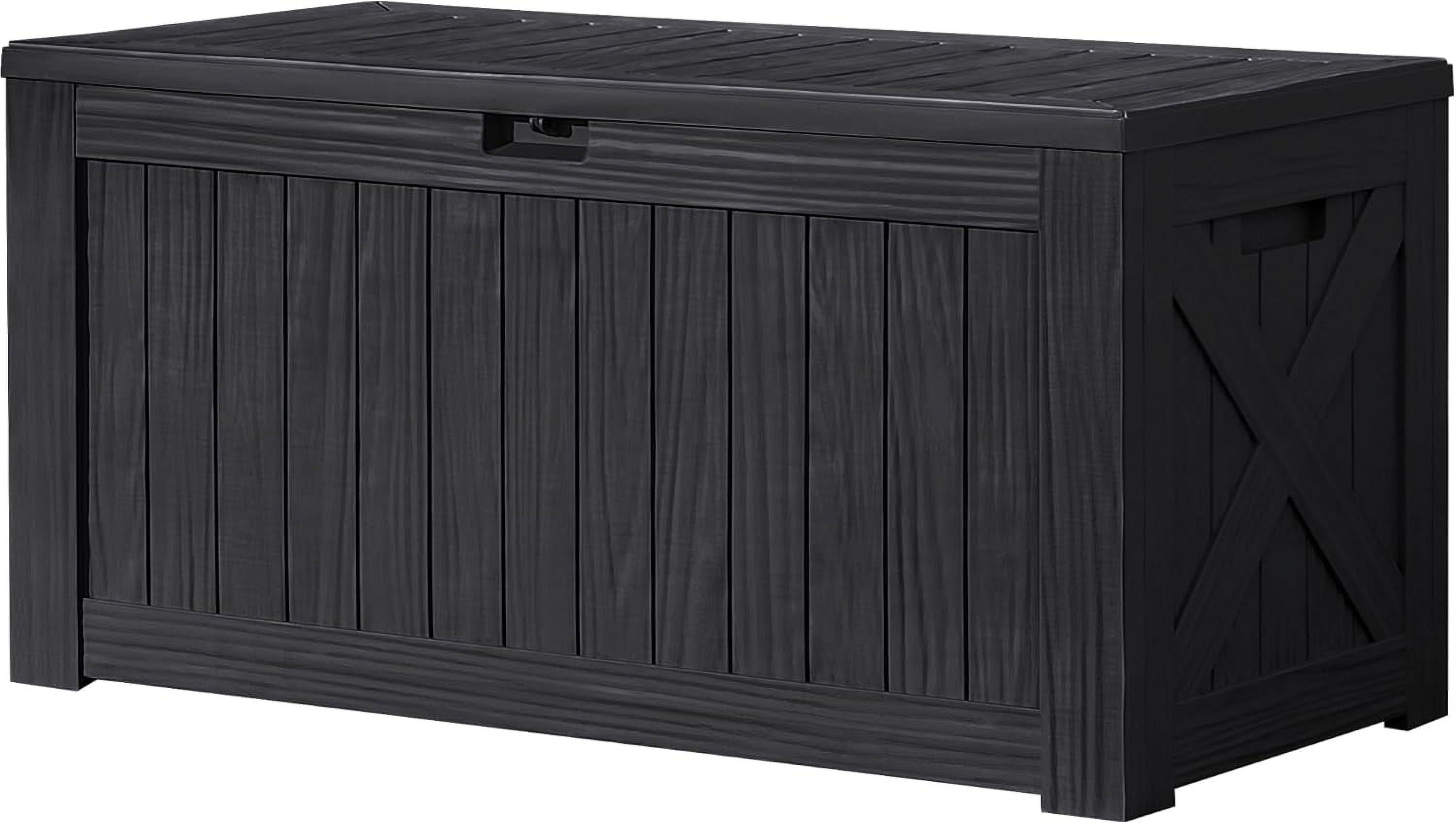 120 Gallon Deck Box Resin Outdoor Storage Box Waterproof for Patio ...