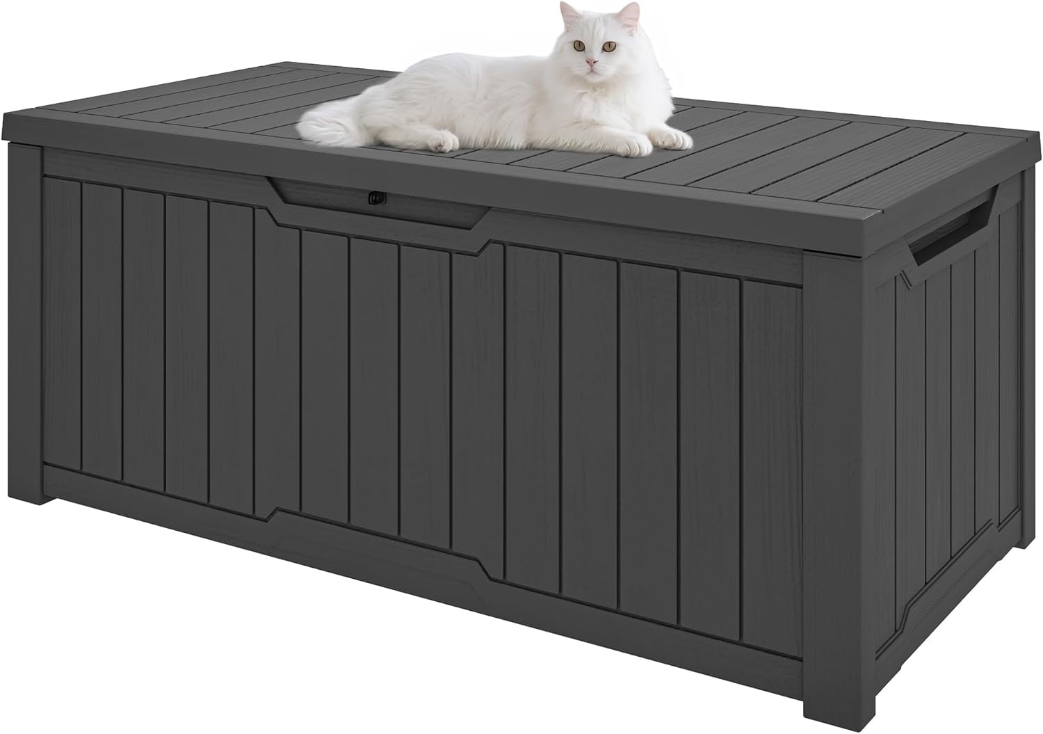 120-Gallon Deck Box, Waterproof Outdoor Storage Chest for Garden Tools ...