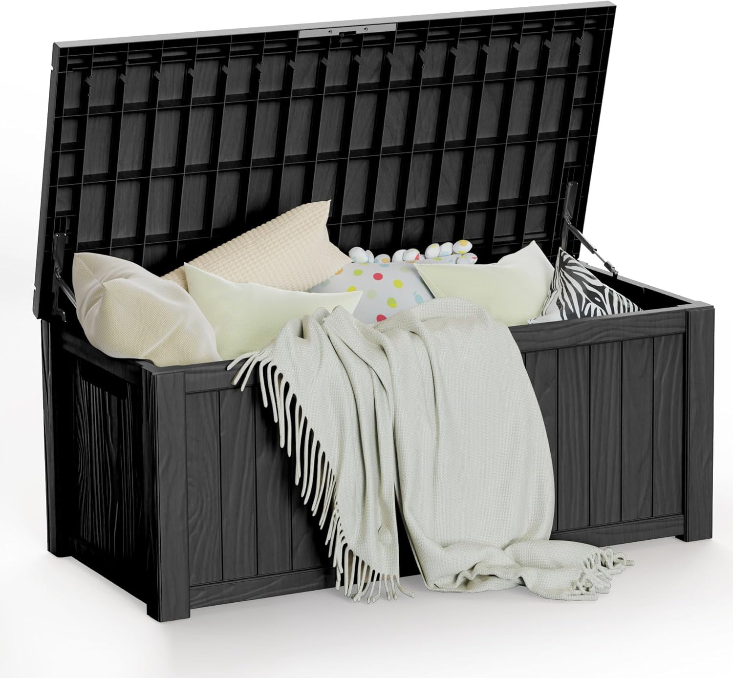 120 Gallon Patio Storage Box, Large Outside Storage Bin for Patio Furniture Covers, Cushion ...