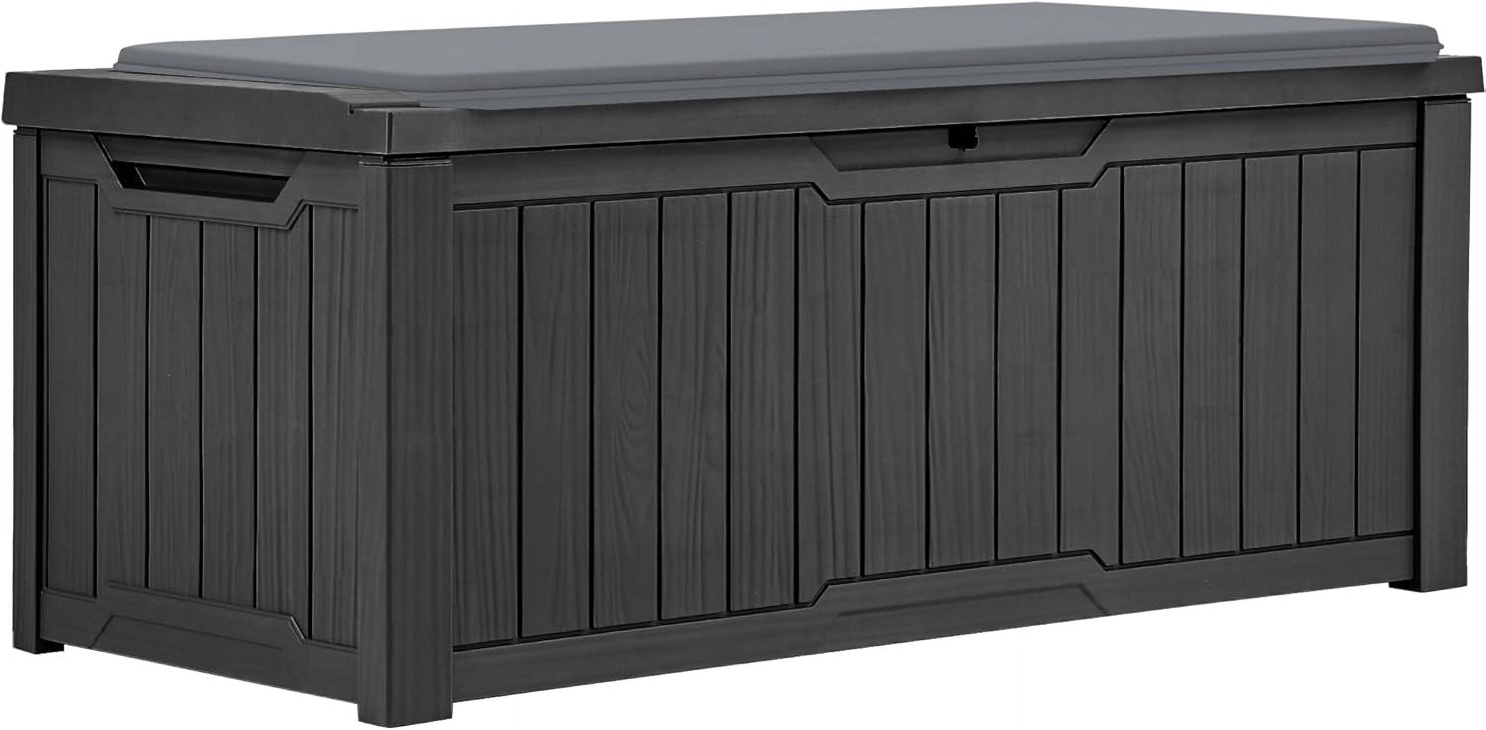 120 Gallon Resin Deck Box, Weather Resistant Outdoor Storage Box for ...