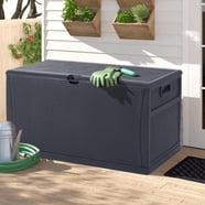 Homall 120 Gallon Outdoor Patio Box Deck Plastic Resin Storage Box ...