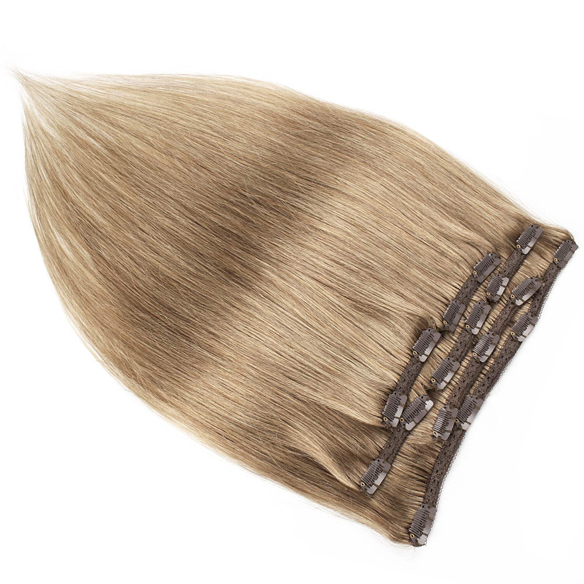 120 Gram 16“-22” Straight Clip in Human Hair Extensions Double Weft ...
