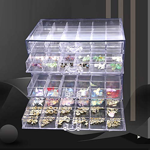 120 Grids Transparent Plastic Storage Box, 5-Layer Drawer, Nail Charm ...
