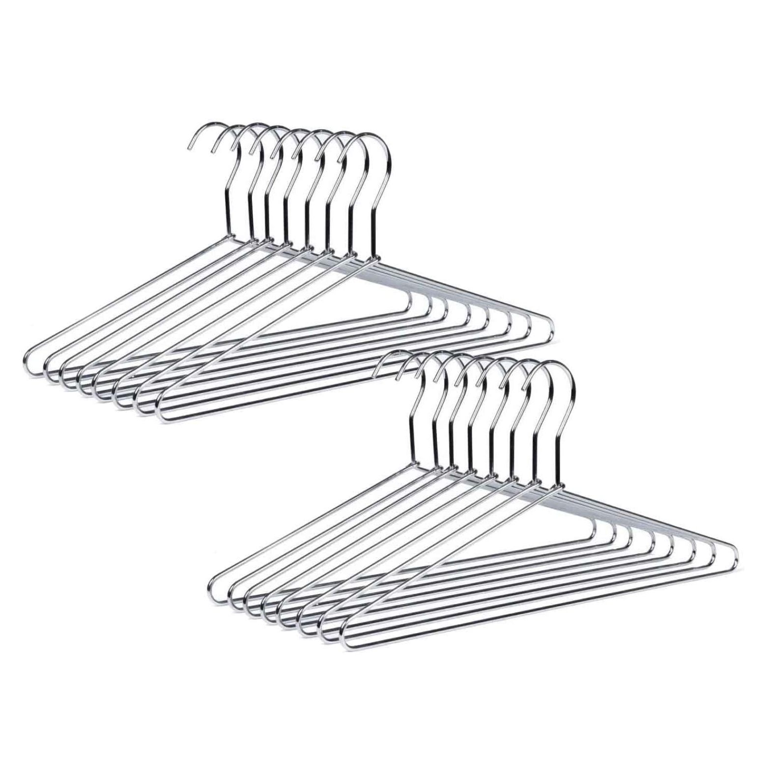 120 Heavy Duty Metal Suit Hanger Coat Hangers with Polished Chrome ...