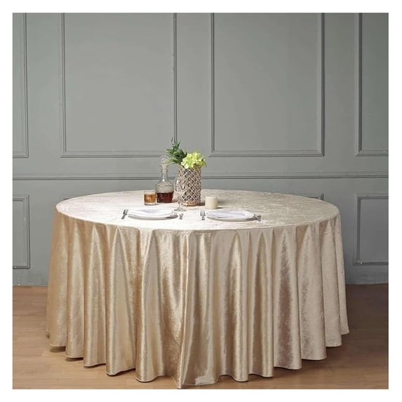 120 Inch Champagne Round Tablecloth - Premium Table Cloth for Wedding ...