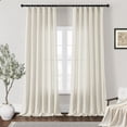 120 Inch Long Linen Curtains Large Tall Rod Pocket Hook Belt Window ...