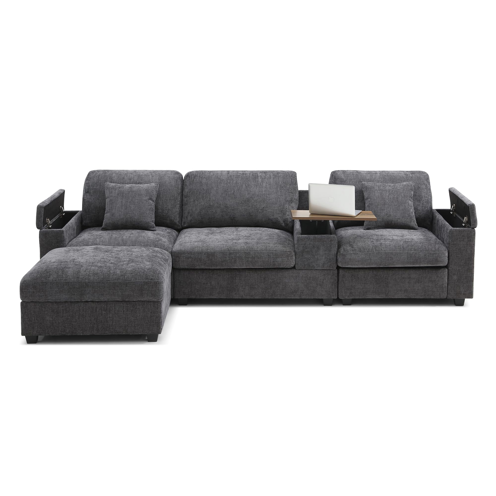 120 Inch Modular Sectional Sofa, L Shaped Couch, 3-Seater Comfy Cloud Couch Sectional Sofa with ...
