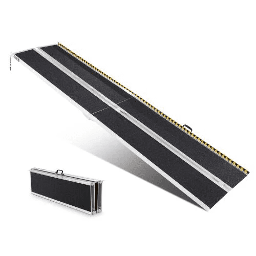 120 Inch Portable Wheelchair Ramp Aluminum Folding Threshold Ramp for ...
