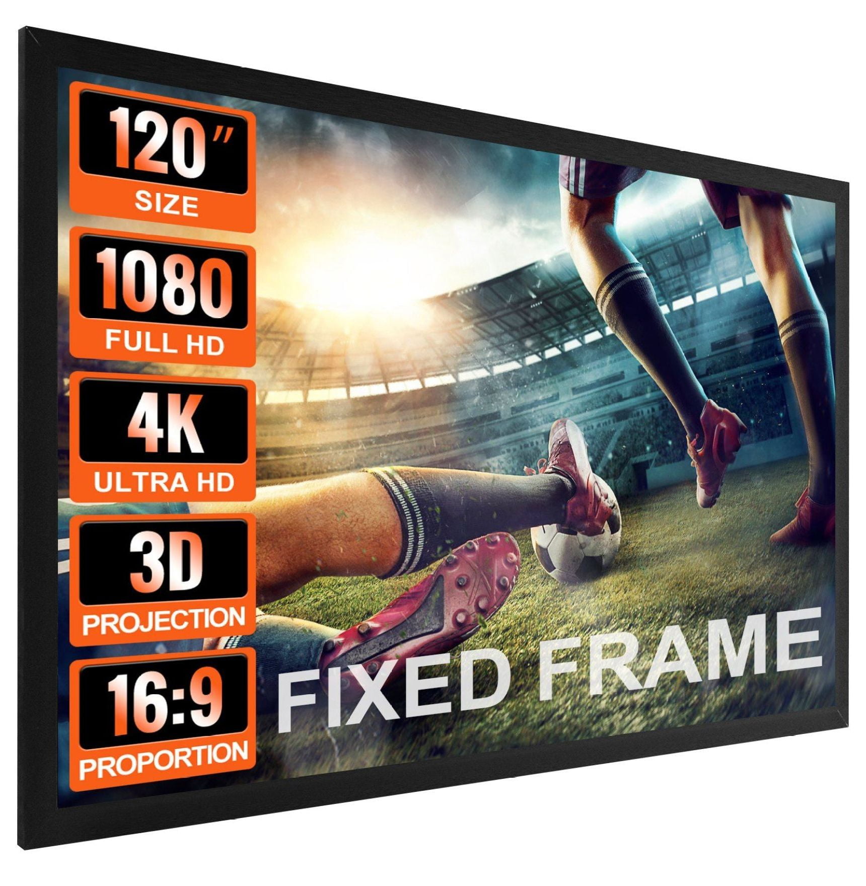 120 Inch Projector Screen - 16:9 Fixed Frame - 4K HD Movie Theater ...