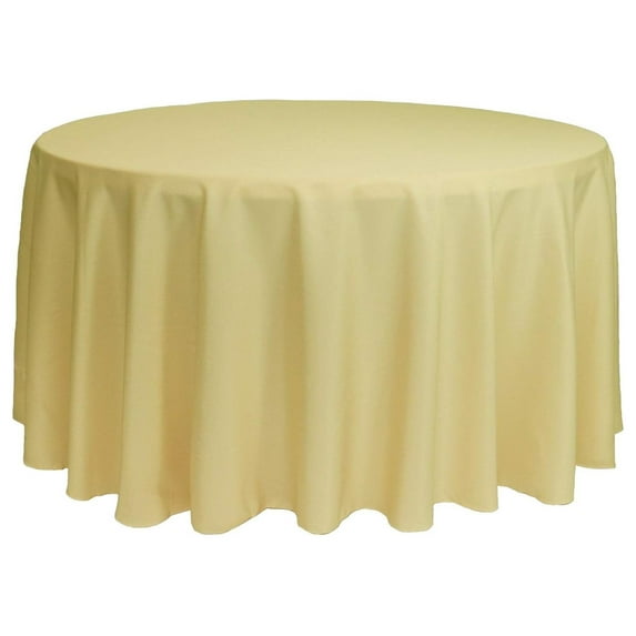 - 120 Inch Round Premium Polyester Tablecloth - Pastel Yellow, Linen ...