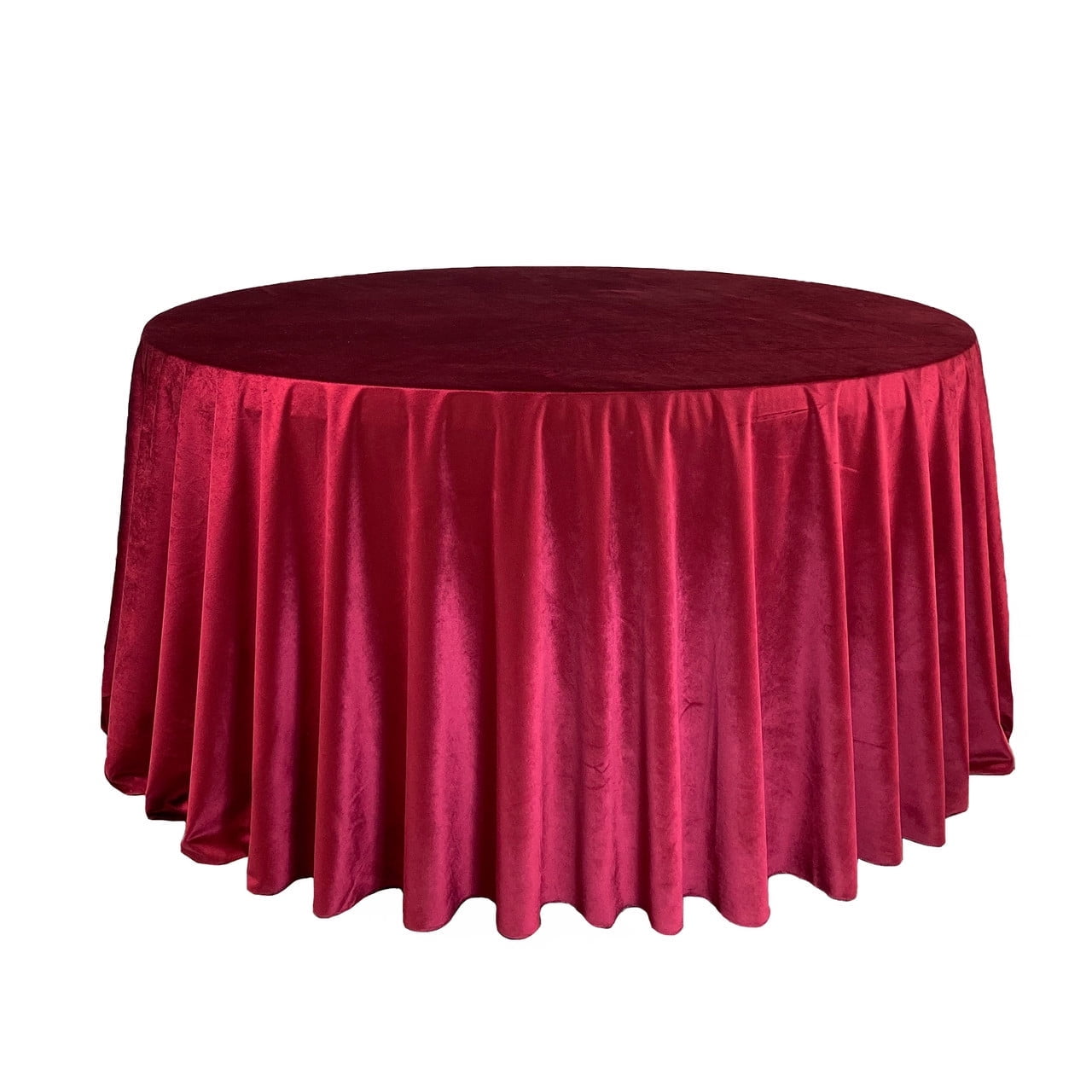 120 Inch Round Velvet Tablecloth - Burgundy, Wedding Linen Tablecloth ...