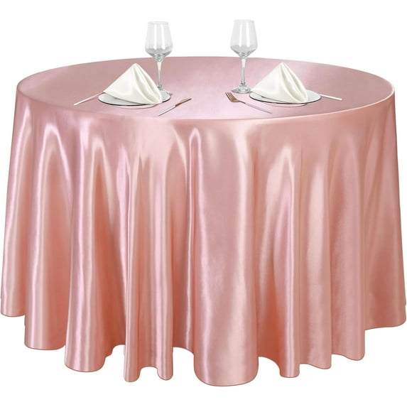 120 Inches Round Satin Tablecloths Gold Overlay Round Satin Table Cover ...