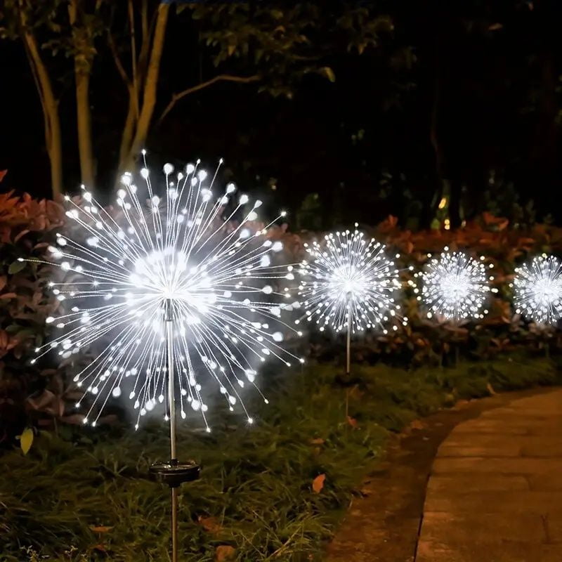 120 LED Solar Fireworks Lights Starburst Fairy Lights with 8 Lighting ...