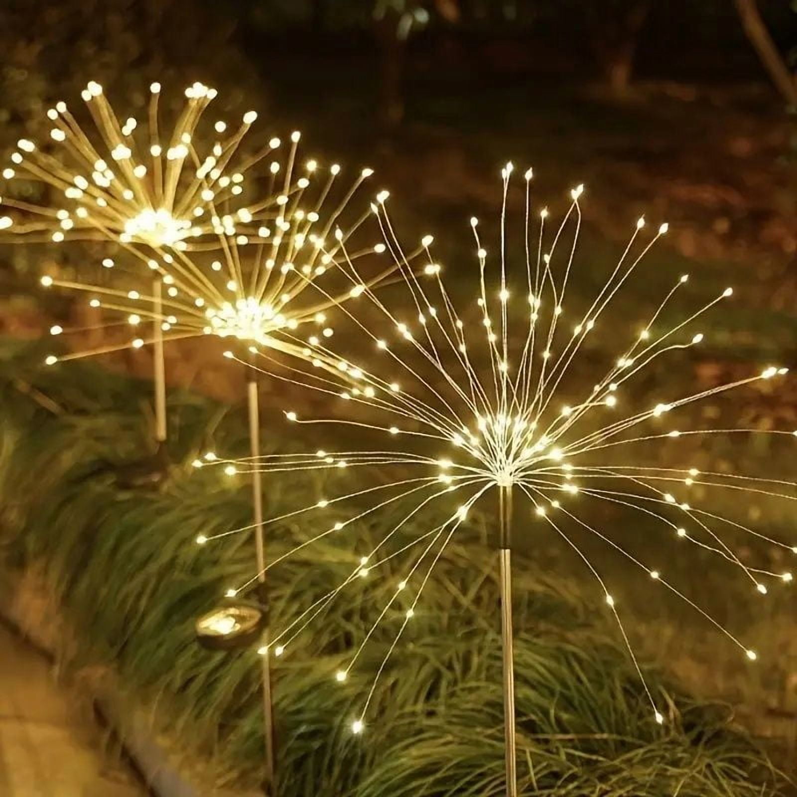 120 LED Solar Fireworks Lights, Starburst Fairy Lights with 8 Lighting ...