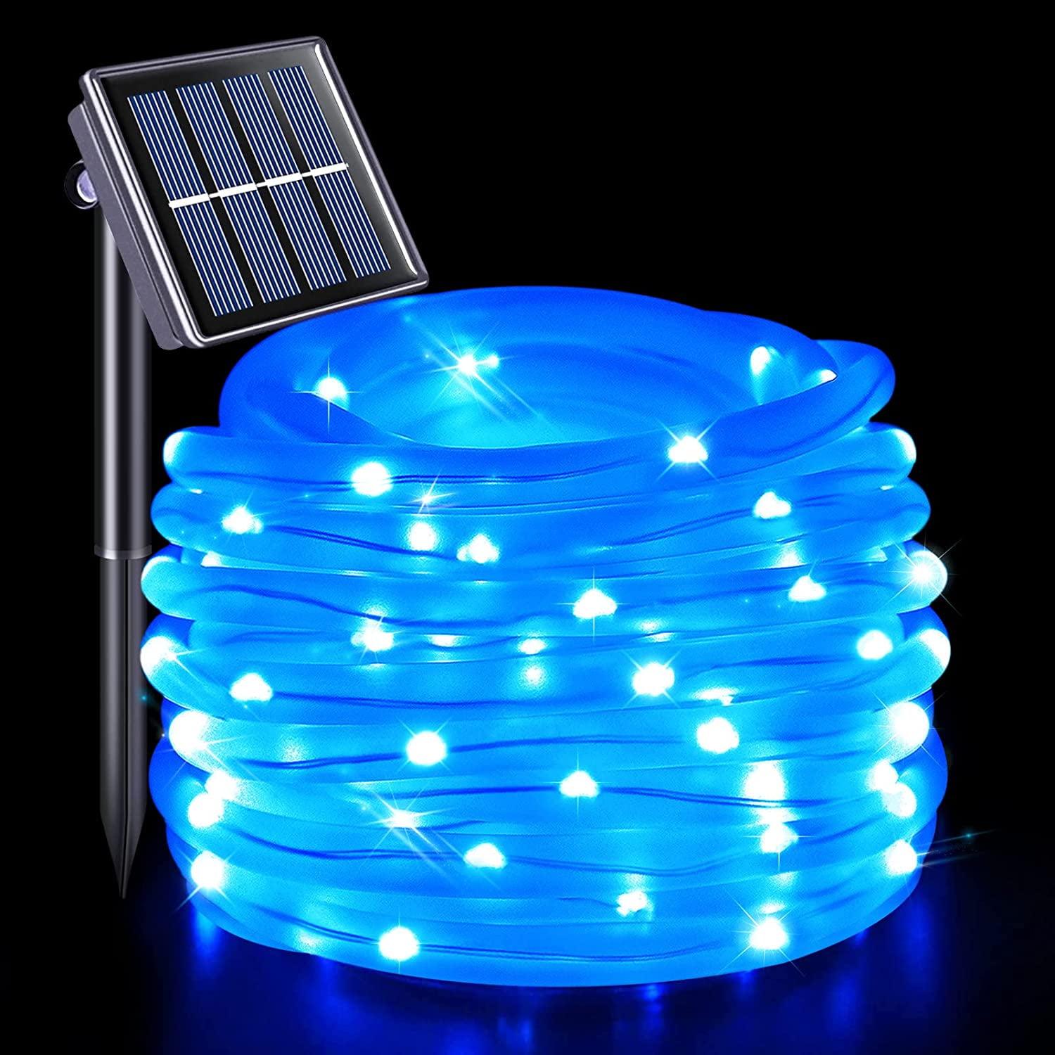 120 LED Solar Rope Lights,39.4ft 8 Modes Solar Rope Lights Outdoor ...