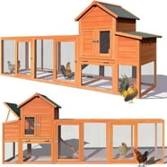 "Omitree Durable Portable 69"" Wooden Poultry Hutch House, Chicken Hen ...
