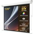 120" Matte White Motorized Projector Screen for UST Long/Standerd Throw ...