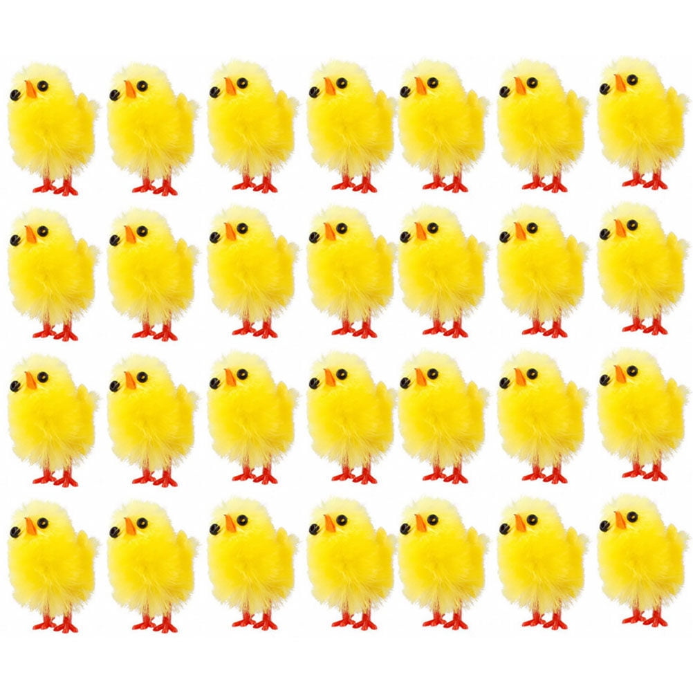 120 Mini Chicks Easter Figurines Chicken Statues Table Decor Kids Party ...