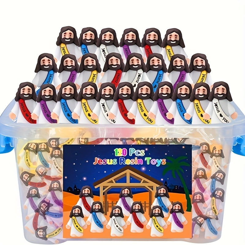 120 Mini Rubber Jesus Statue - Perfect for hide and seek, religious ...