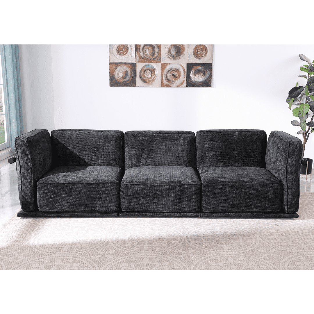 120" Modular Sectional Sofa, Modern Iron Frame Chenille Comfy Couch ...