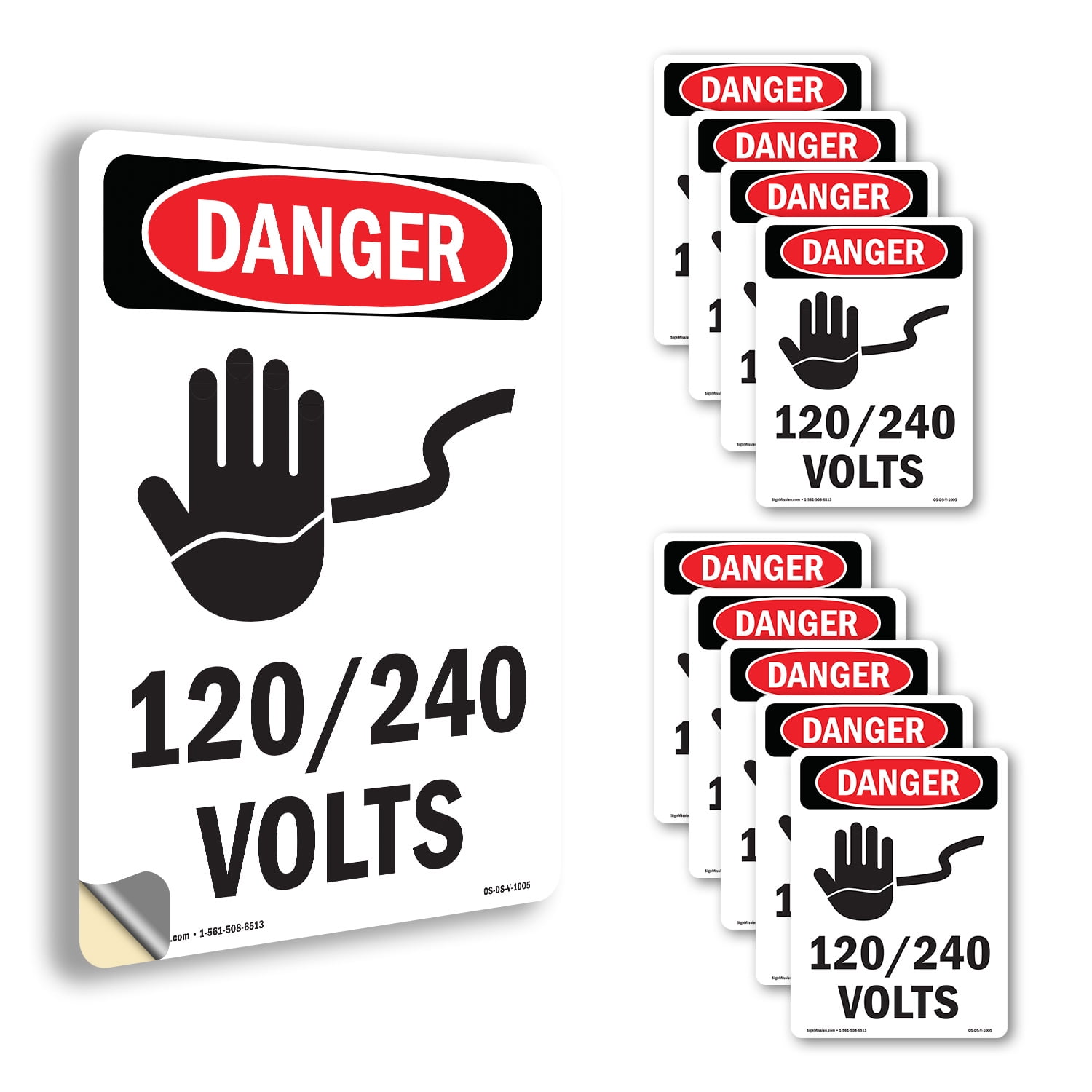 120 OSHA Danger Vinyl Decal Label 24 Inch x 18 Inch - 10 Pack - Walmart.com