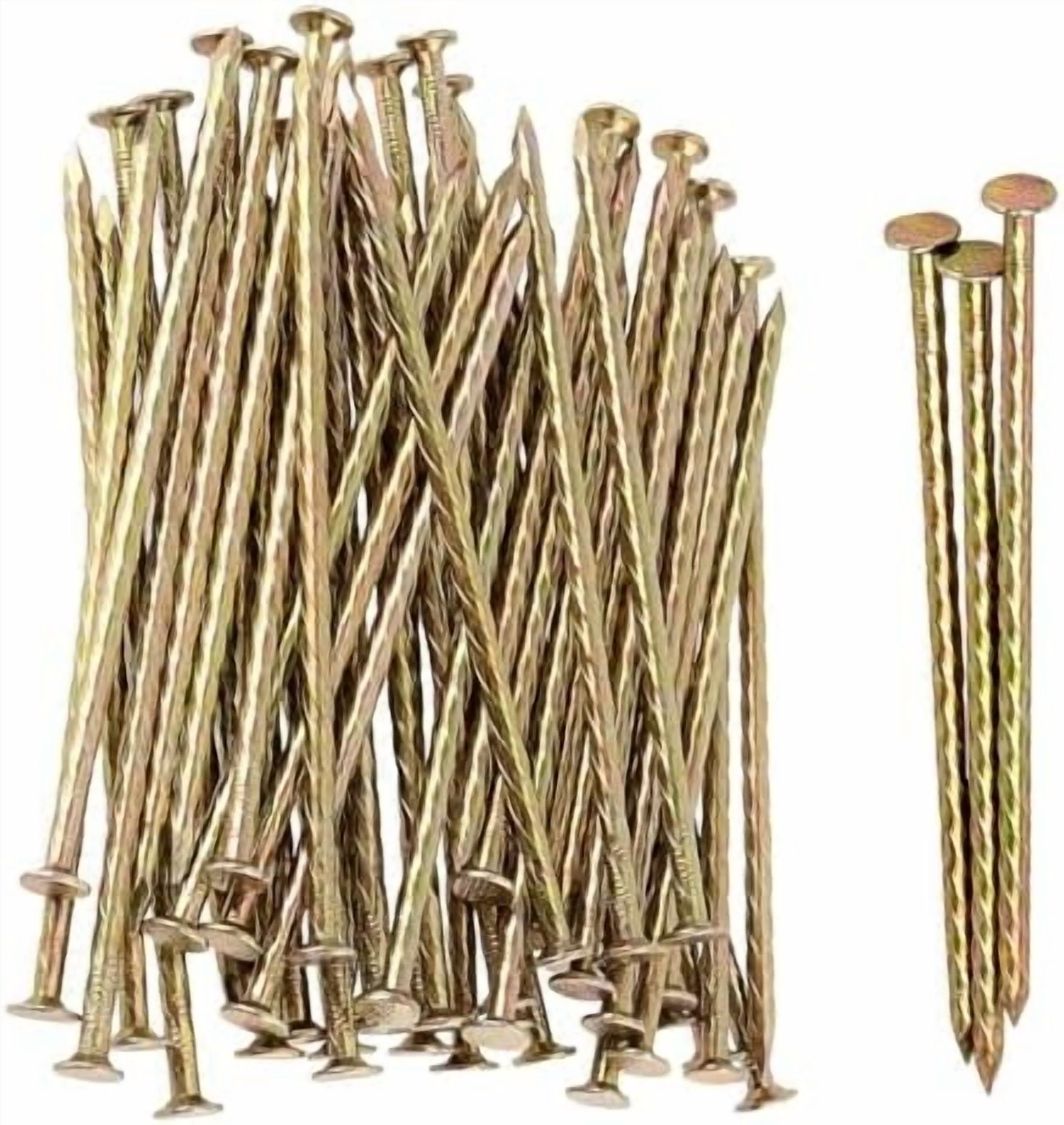 120 PCS 6 Inch Metal Turf Spiral Nail, Galvanized Spiral Landscape ...