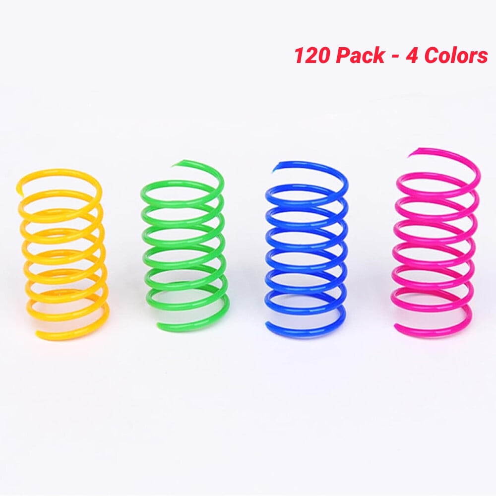 120 PCS Cat Spring Toy, Interactive Cat Toy for Indoor Cats Plastic ...