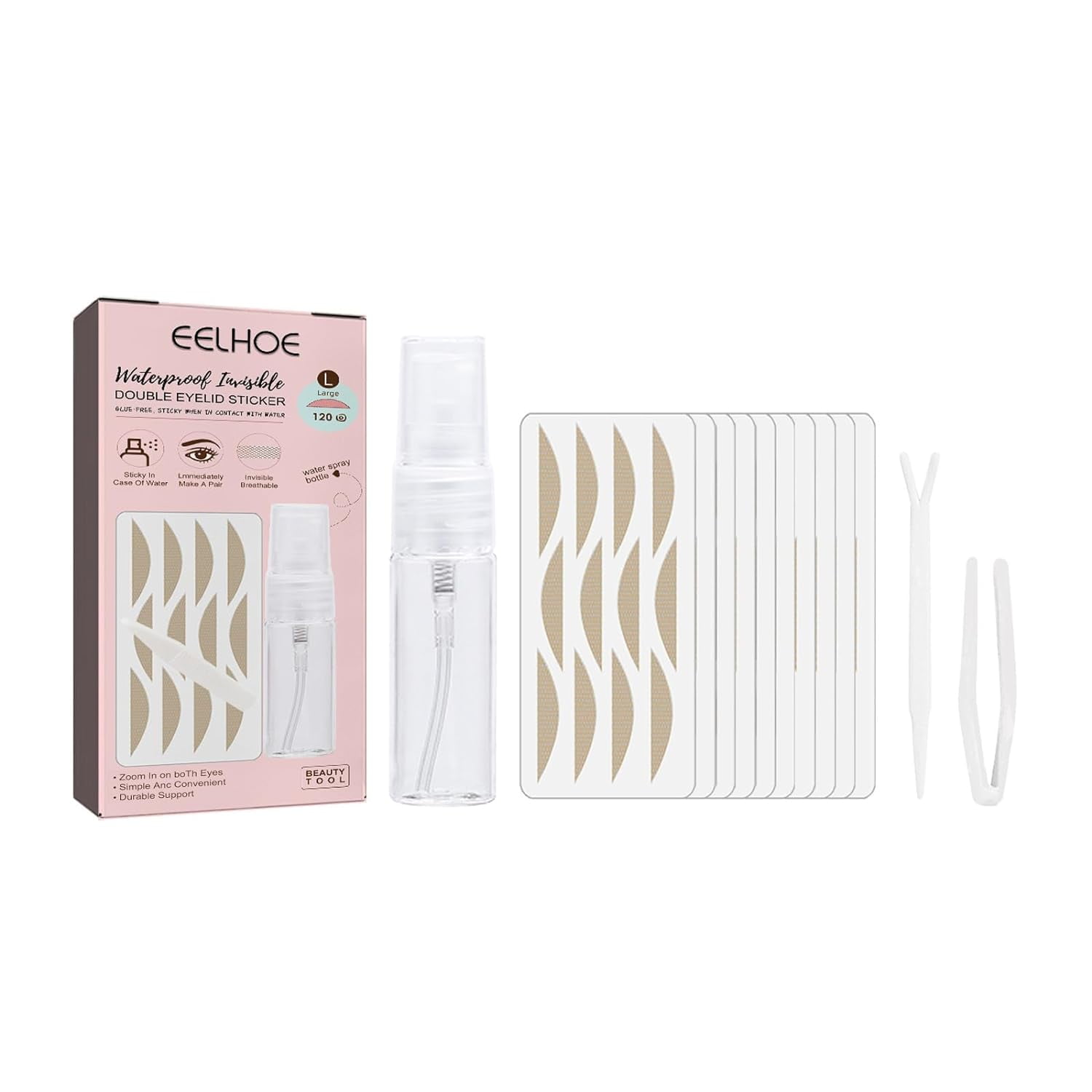 120 PCS Double Eyelid Tape, Natural Invisible Lace Eyelid Lifter Strips ...