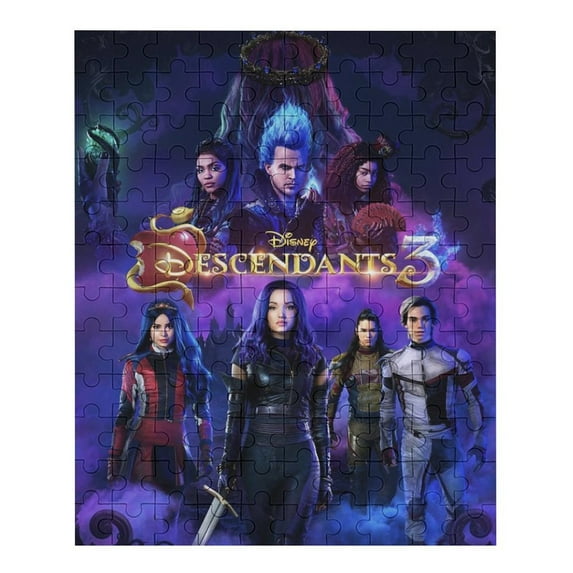 120 PCS Jigsaw Puzzle Descendants Wooden Puzzle Challenging Game Fun ...