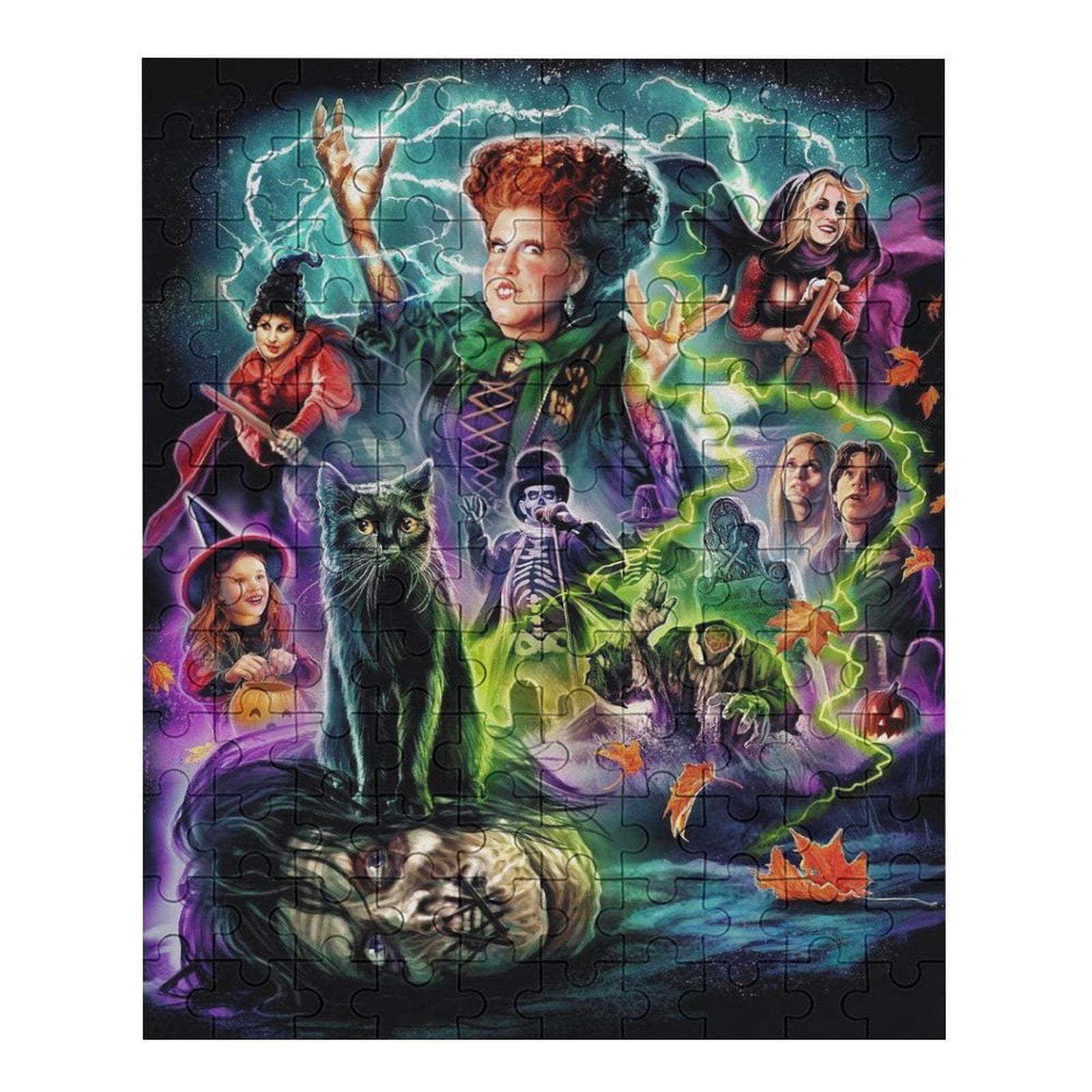 120 PCS Jigsaw Puzzle Hocus Pocus Wooden Puzzle Challenging Game Fun Artwork For Family Friends ...