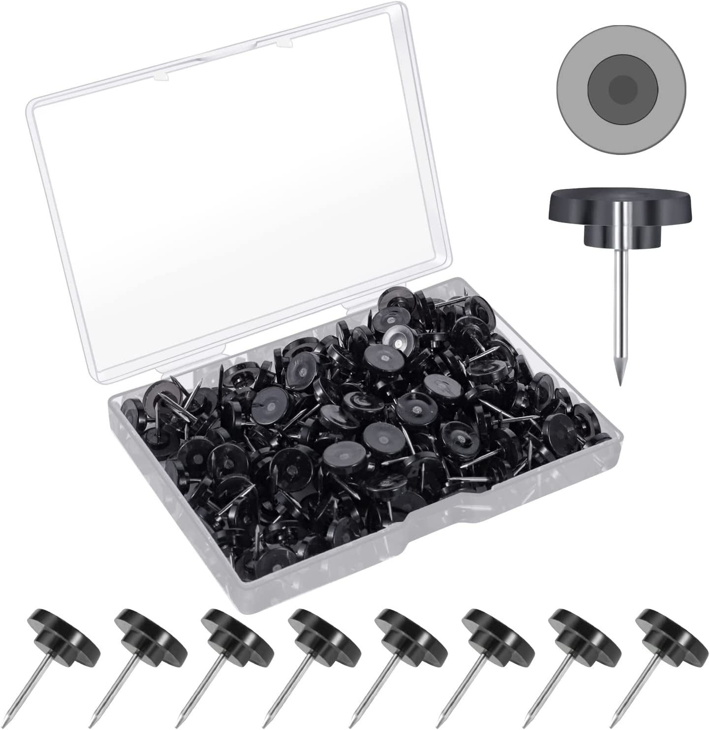 120 PCS Push Pins, Thumb Tacks Plastic Head and Steel Point Pushpins ...