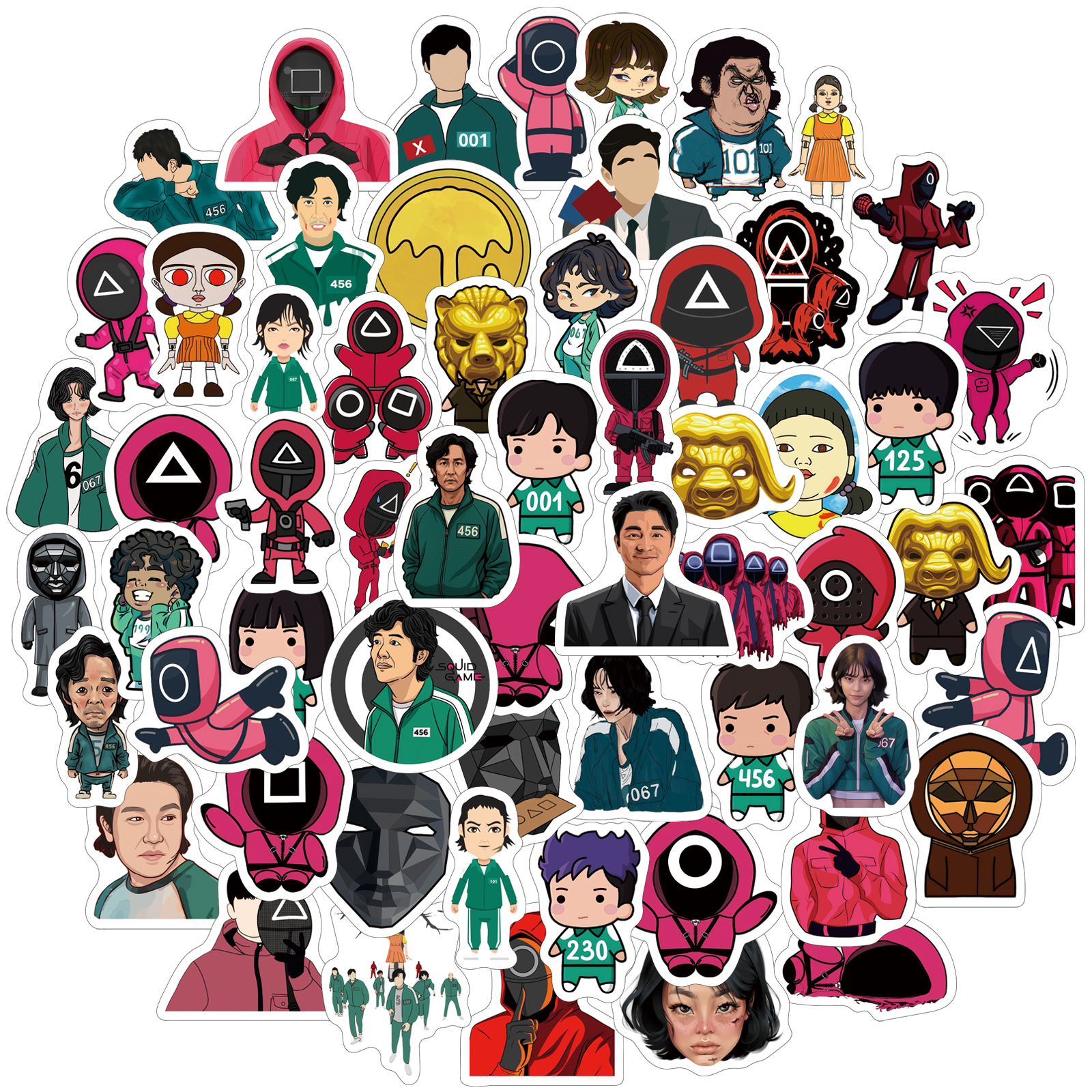 120 PCS For Squid Cartoon For Game Sticker Pack for Teens - Waterproof ...