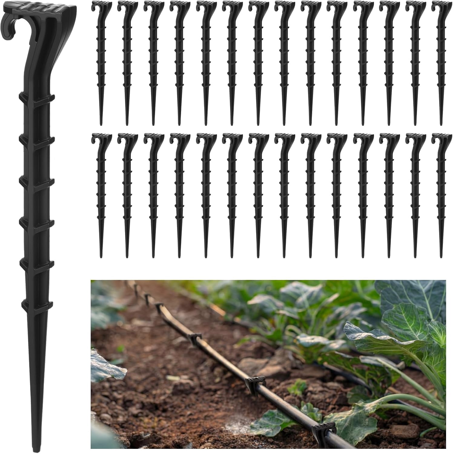 120 Pack 1/4 Inch Irrigation Tubing Hold Down Plastic Anchor Stakes ...