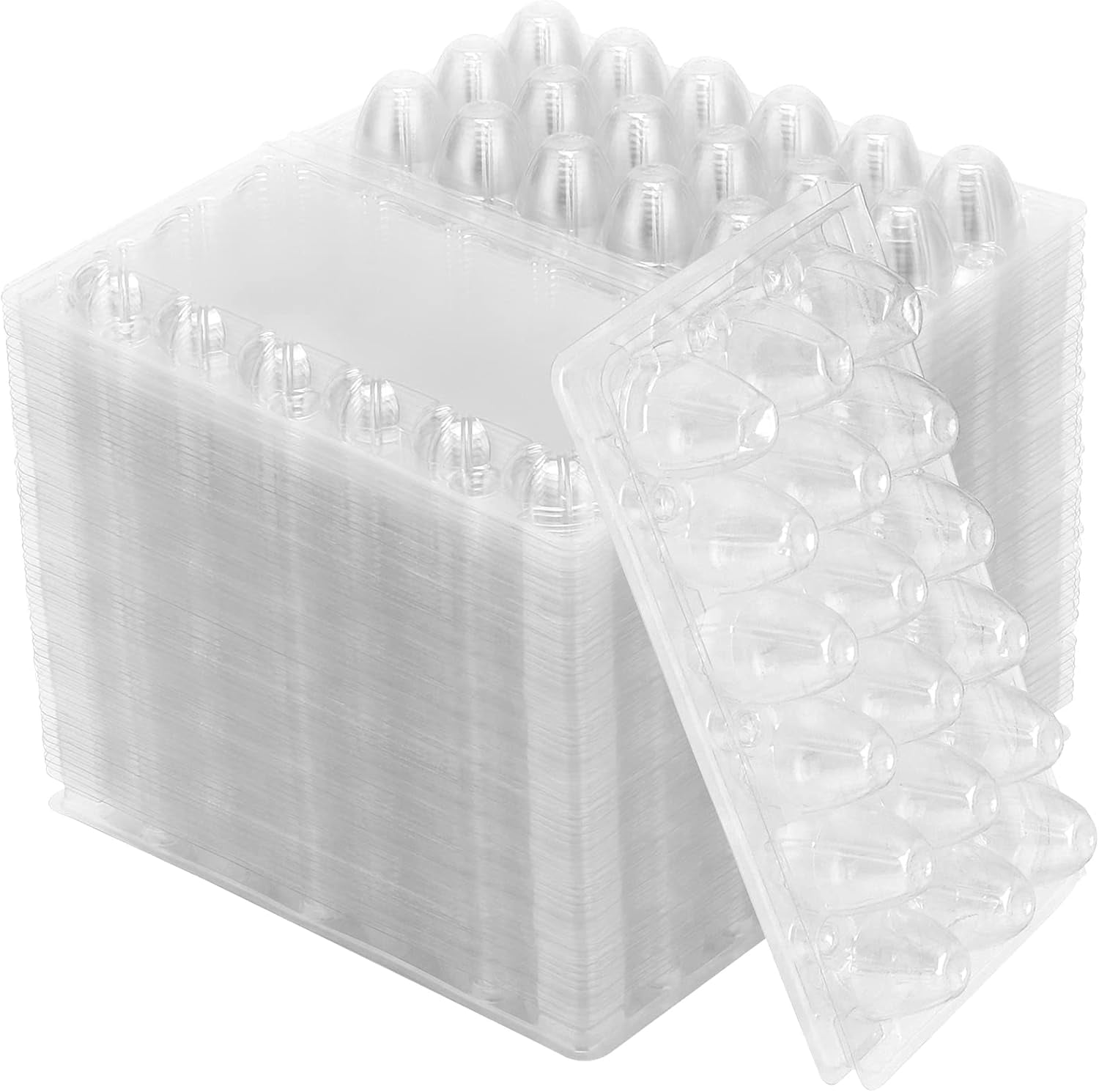 120 Pack 18 Grid Clear Quail Egg Cartons, Stackable Plastic Quail Egg ...