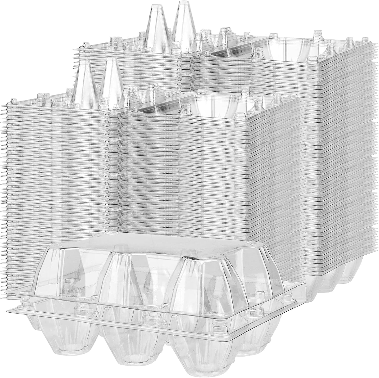 120 Pack 6 Eggs Clear Plastic Egg Cartons Bulk, 2x3 Empty Egg Carton ...