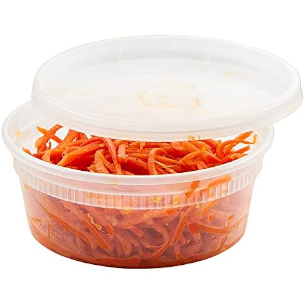 (120 Pack) 8 oz Plastic Soup Containers with Lids, Heavy Duty Deli Food ...