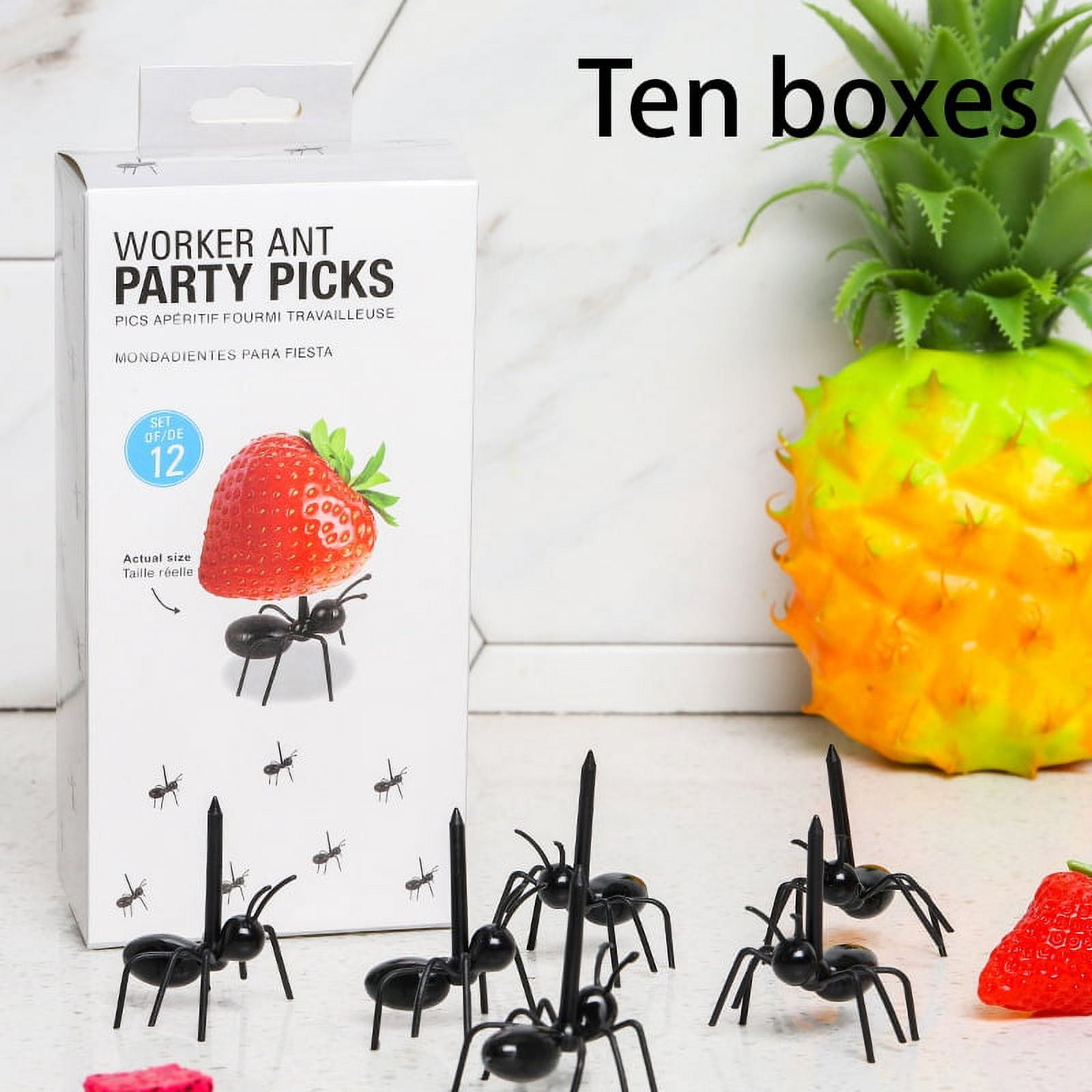 120 Pack Ant Food Fruit Decoration Forks Ant Shaped Forks Snack Cake ...