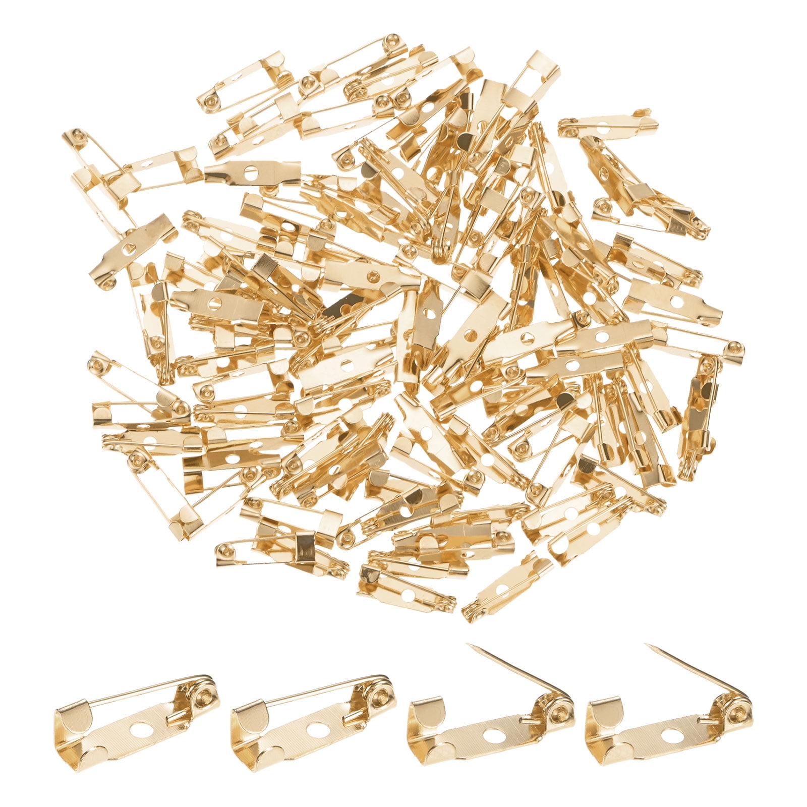 120-Pack Bar Pins, 0.6 Inch Brooch Pin Backs Safety Clasp for Badges ...