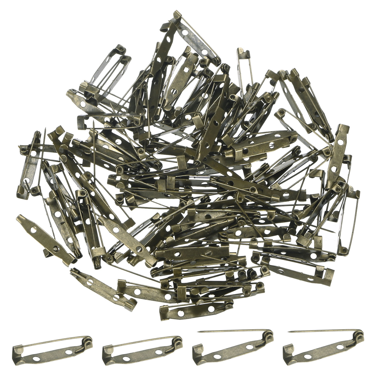 120-Pack Bar Pins, 1.2 Inch Brooch Pin Backs Safety Clasp for Badges ...