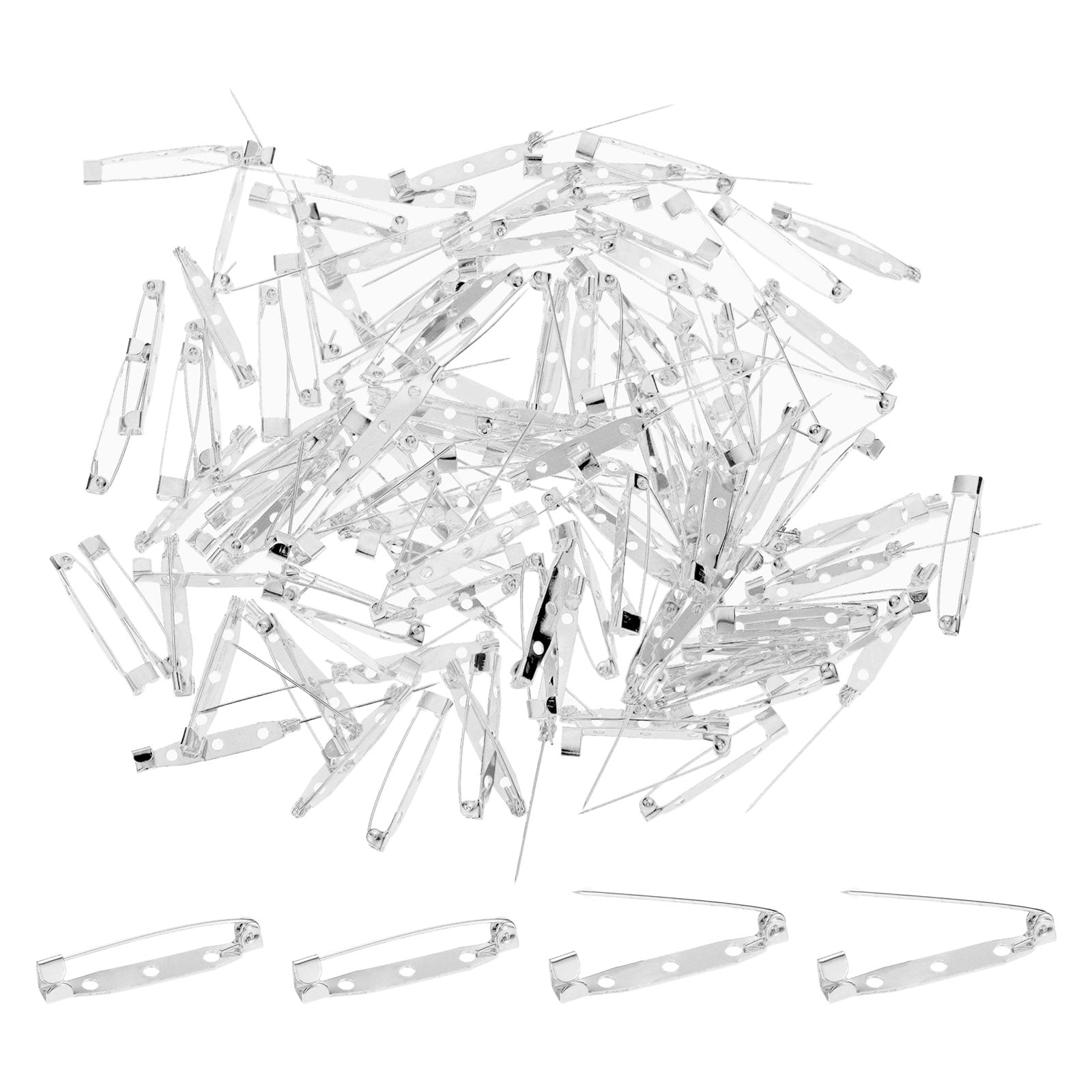120-Pack Bar Pins, 1.4 Inch Brooch Pin Backs Safety Clasp for Badges ...
