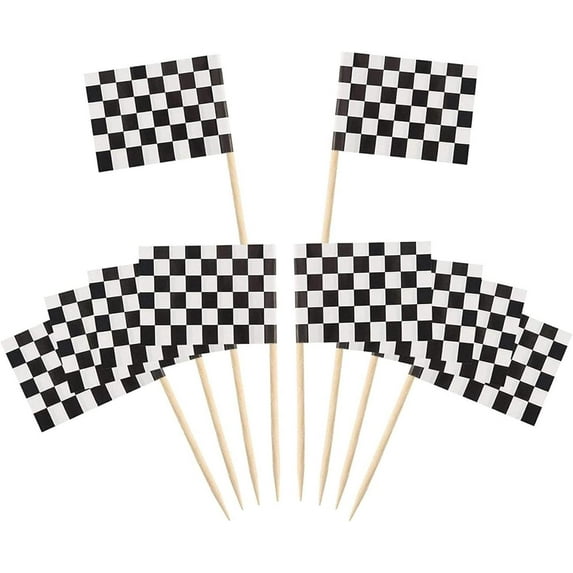 120 Pack Checkered Racing Flag Toothpicks Cupcake Picks Toothpick Flag ...